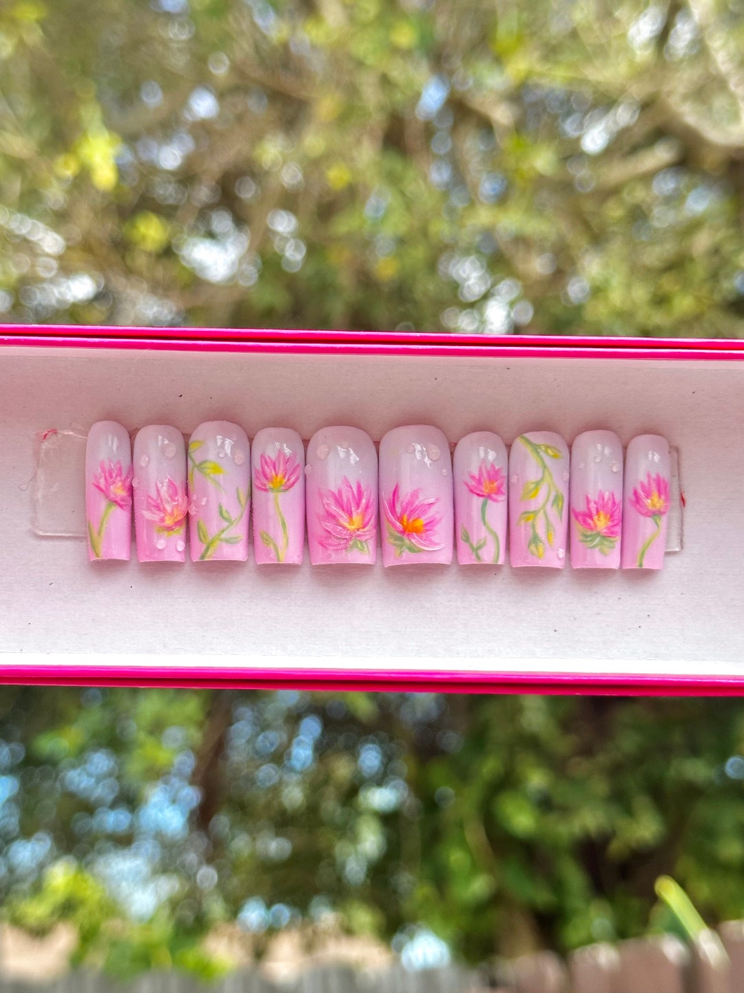 Kukikcouture handmade Acrylic Press Ons 10 Piece Reusable Luxury Press ...