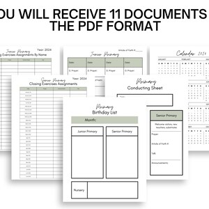 2024 Primary Binder Bundle, Secretary Bundle, PDF Instant Download, LDS ...