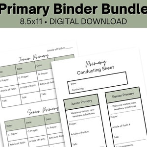 2024 Primary Binder Bundle, Secretary Bundle, PDF Instant Download, LDS ...