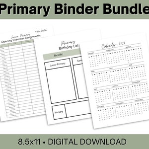 2024 Primary Binder Bundle, Secretary Bundle, PDF Instant Download, LDS ...