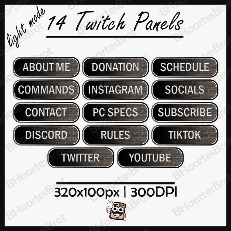 14 Brick Pattern Fade Twitch Panels - Etsy