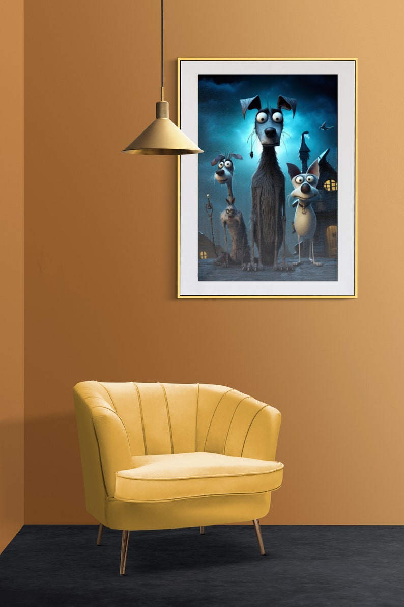 Tim Burton Inspired Pet Poster Series 3D Animation Art - Etsy