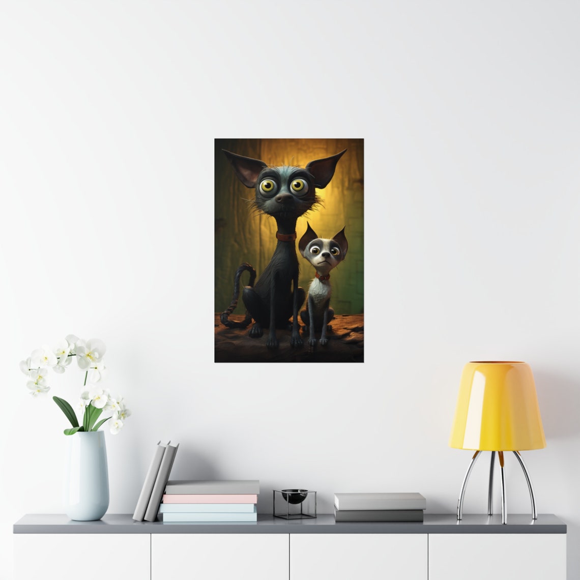 Tim Burton Inspired Pet Poster Series 3D Animation Art - Etsy