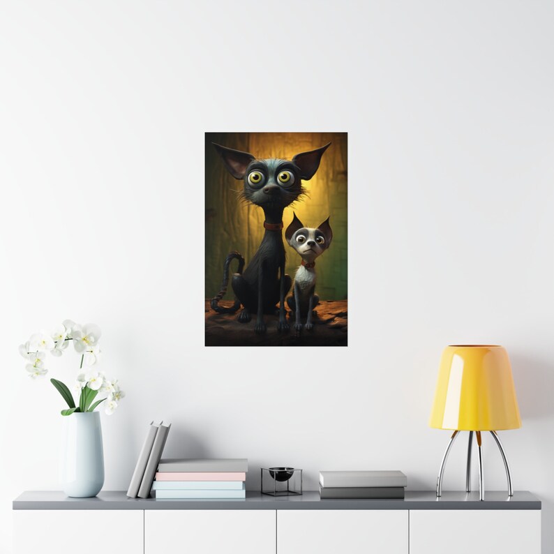 Tim Burton Inspired Pet Poster Series 3D Animation Art - Etsy