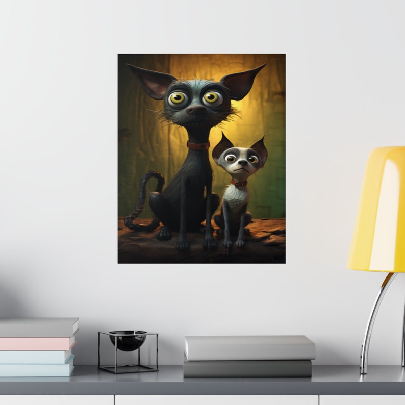 Tim Burton Inspired Pet Poster Series 3D Animation Art - Etsy