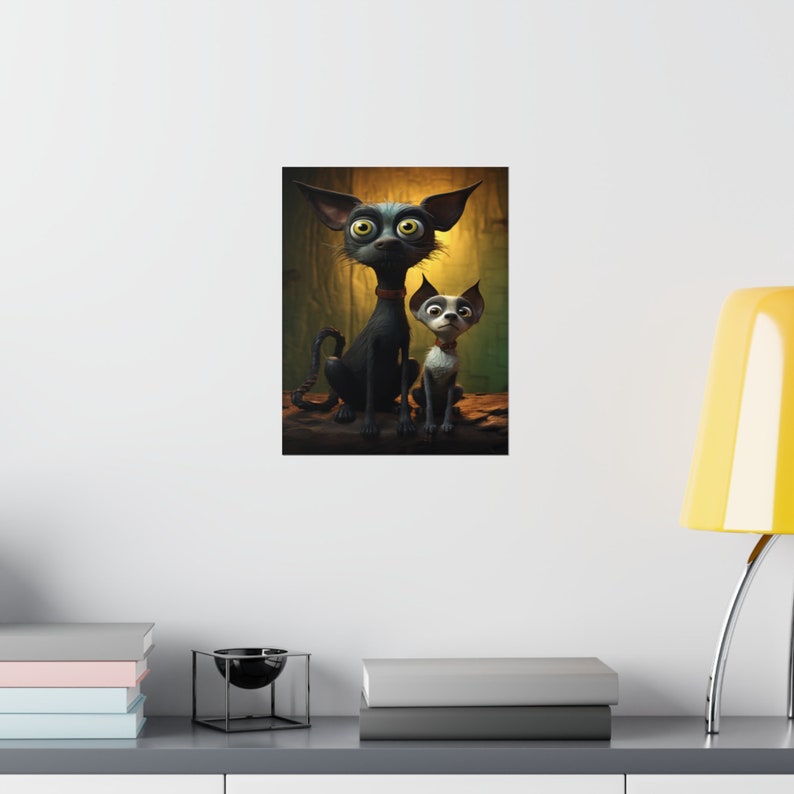 Tim Burton Inspired Pet Poster Series 3D Animation Art - Etsy
