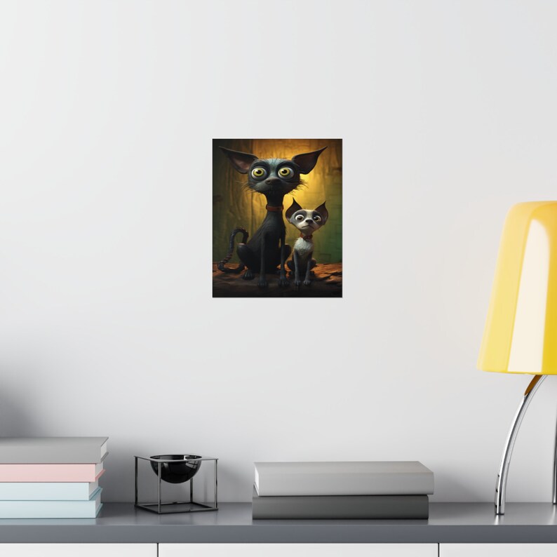 Tim Burton Inspired Pet Poster Series 3D Animation Art - Etsy