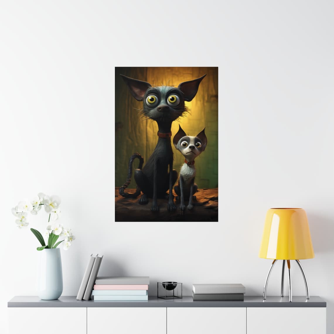 Tim Burton Inspired Pet Poster Series 3D Animation Art - Etsy