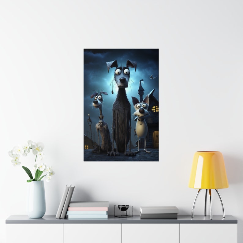 Tim Burton Inspired Pet Poster Series 3D Animation Art - Etsy
