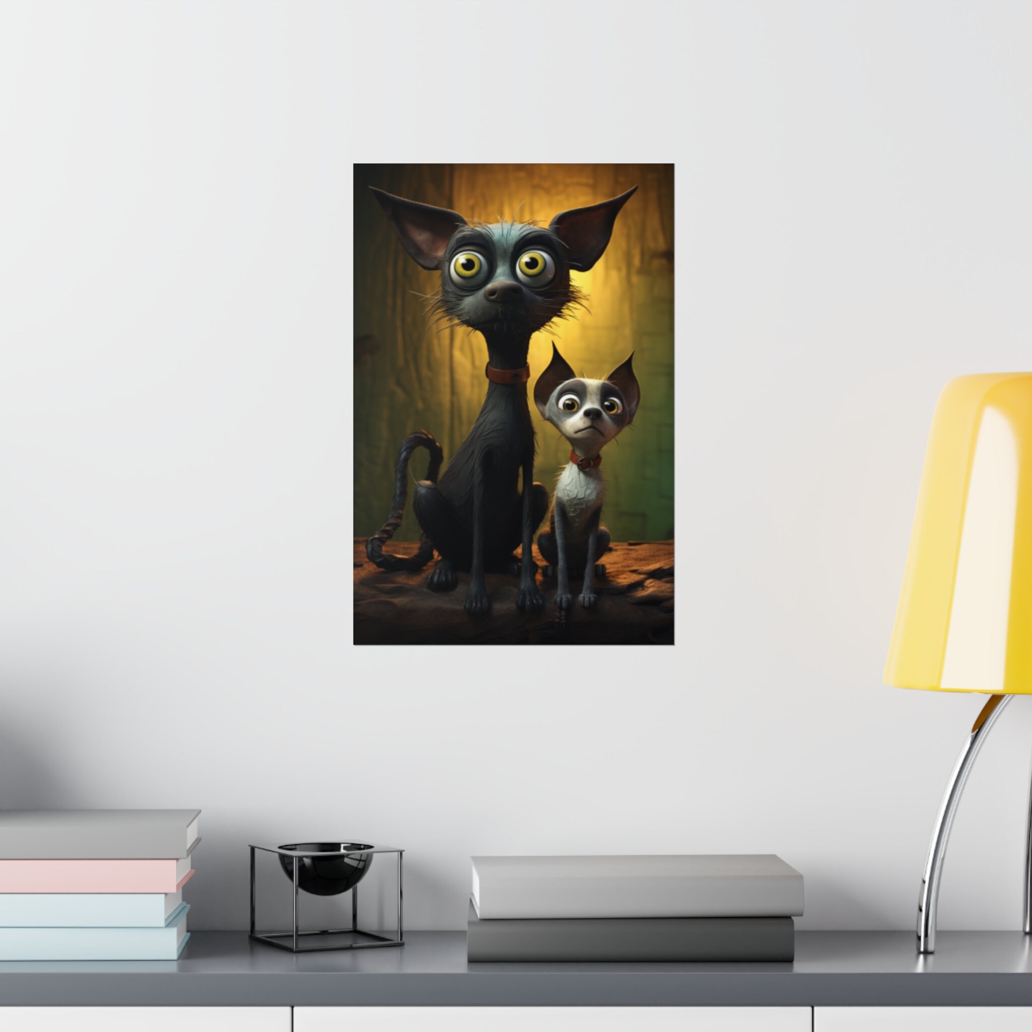 Tim Burton Inspired Pet Poster Series 3D Animation Art - Etsy