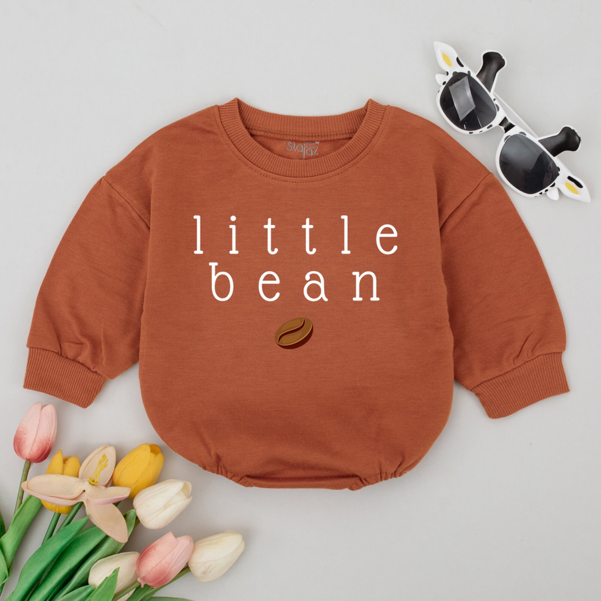 Little Bean Baby Romper, Coffee Baby Romper, Little Bean Romper, Unisex ...