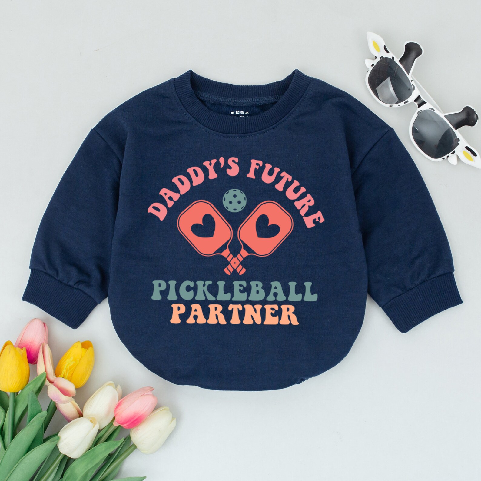 Daddy’s Future Pickleball Partner Baby Romper, Pickleball Baby Clothes ...