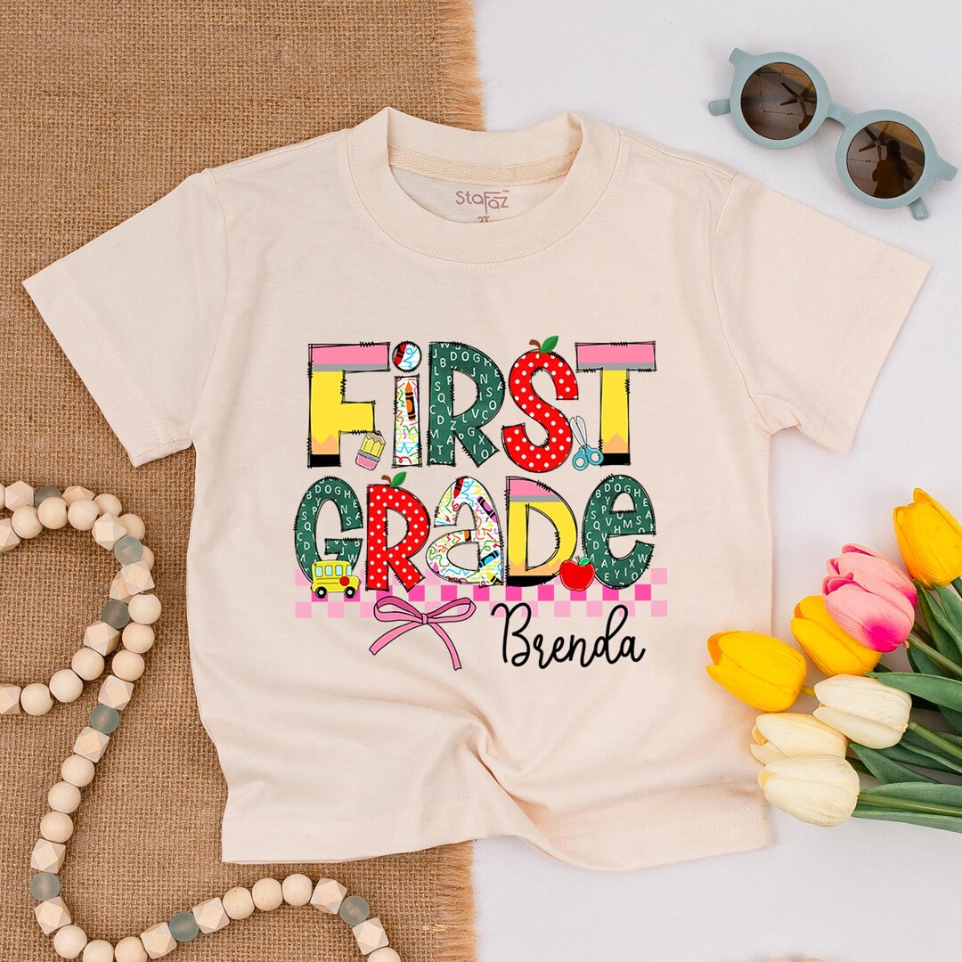 First Grade Shirt Girl, Back to School Shirt, 1st Grade Outfit Girl ...