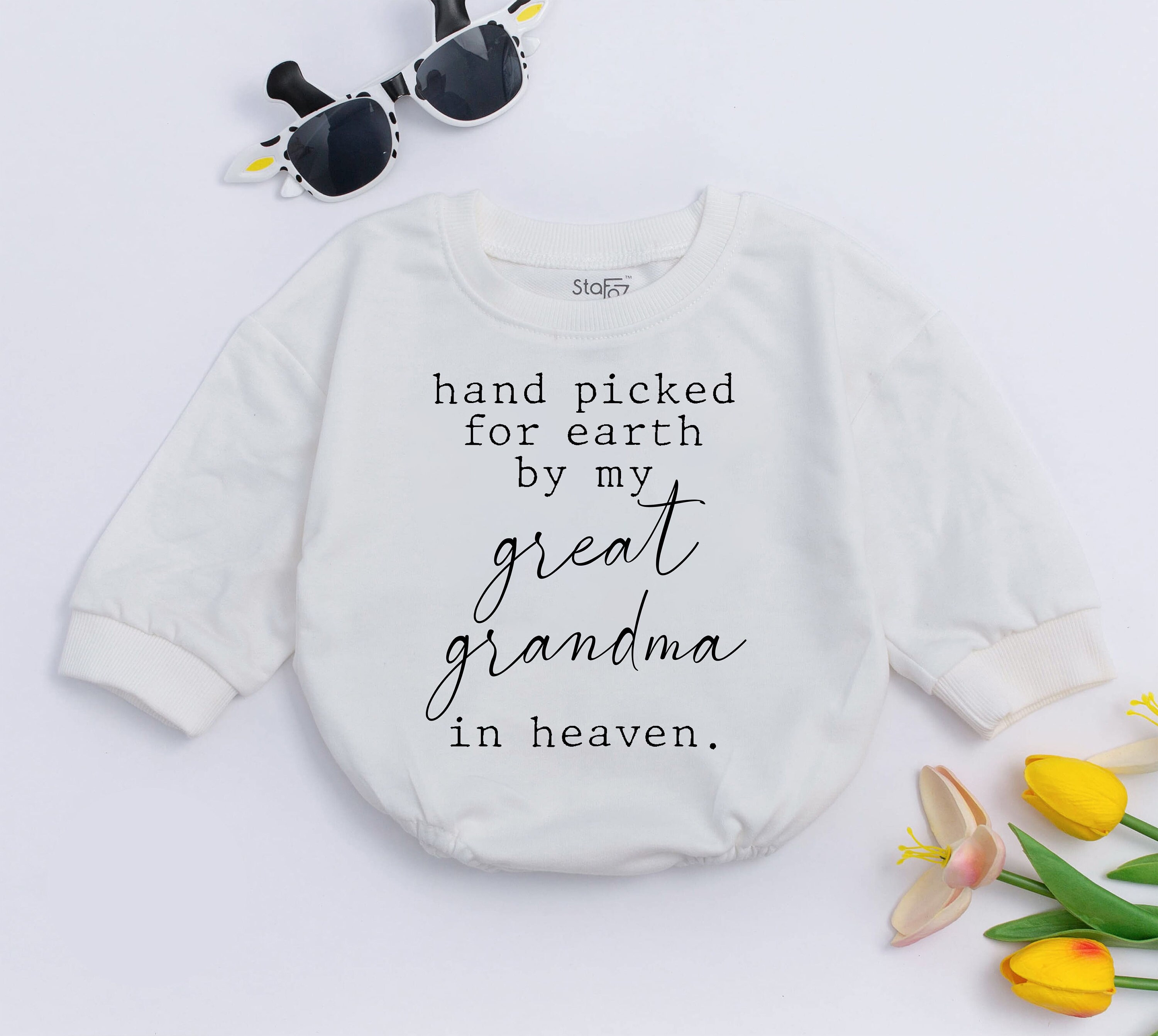 Hand Picked for Earth by My Great Grandpa Grandma in Heaven Romper ...