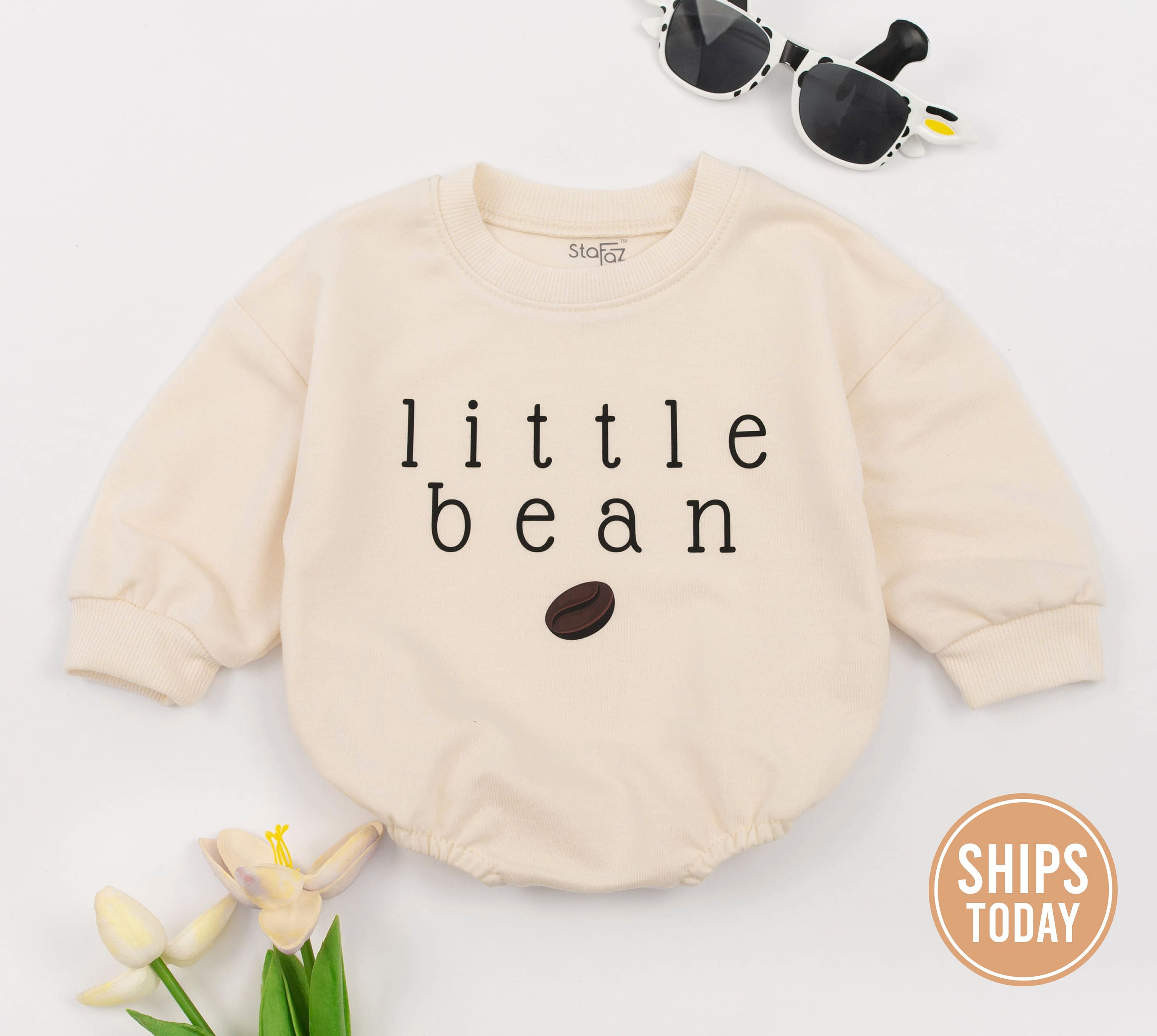 Little Bean Baby Romper, Coffee Baby Romper, Little Bean Romper, Unisex ...