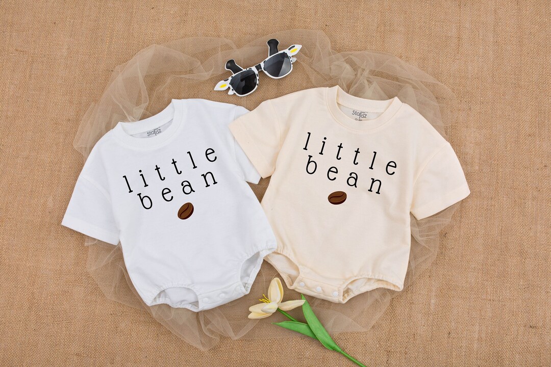 Little Bean Baby Romper, Coffee Baby Romper, Little Bean Romper, Unisex ...