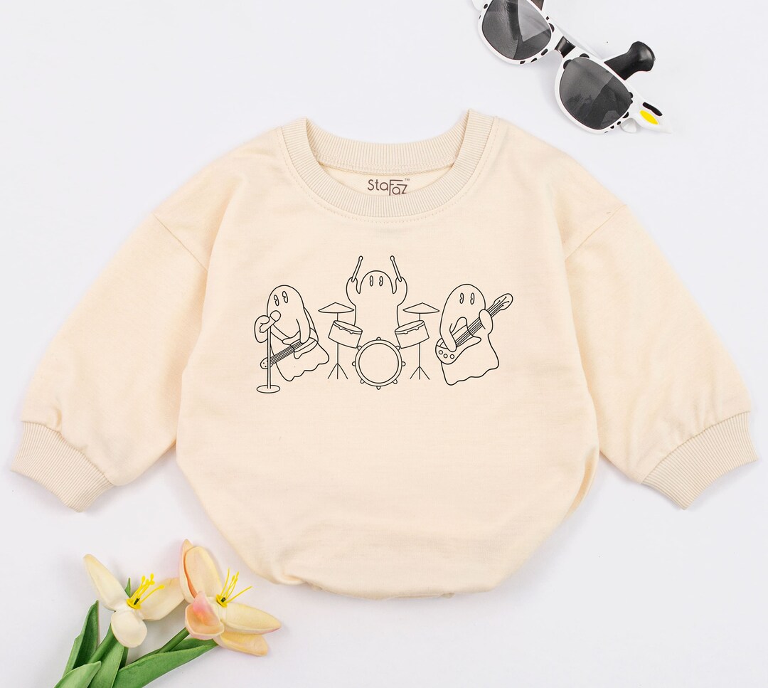 Boo Rock Funny Baby Girl Halloween Outfit Sweatshirt Romper 1st ...