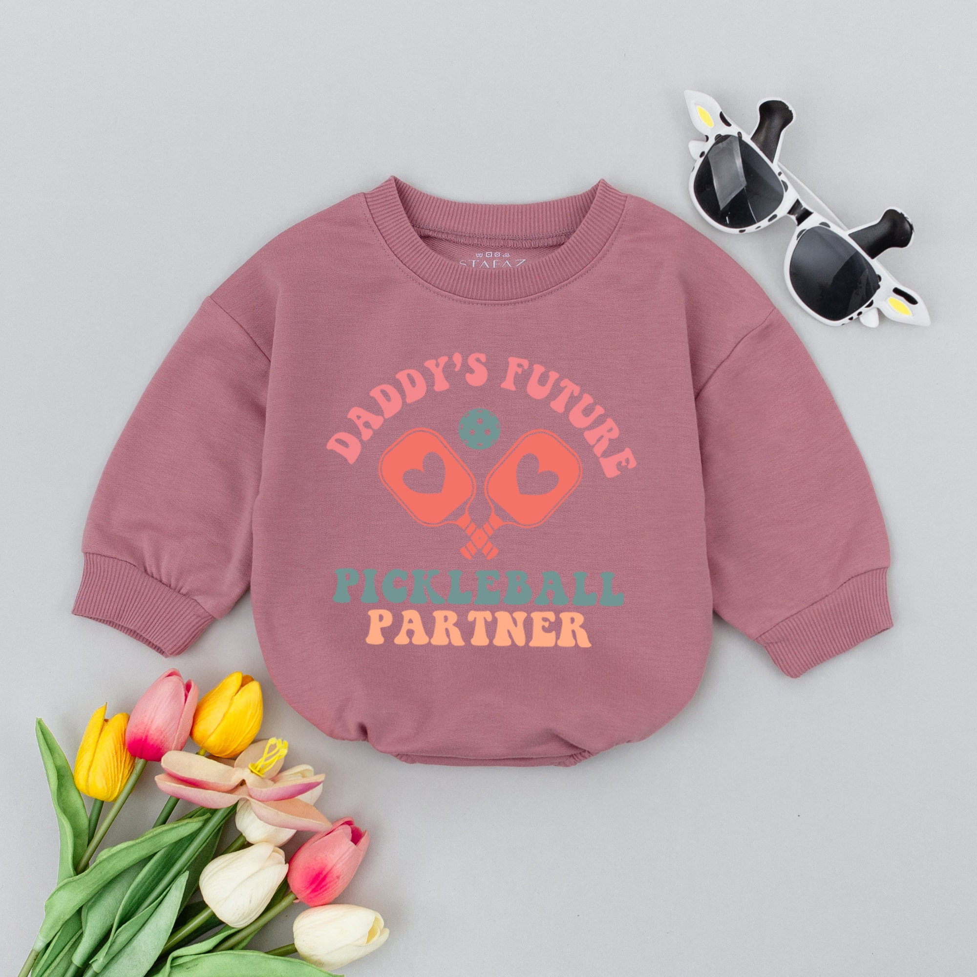Daddy’s Future Pickleball Partner Baby Romper, Pickleball Baby Clothes ...