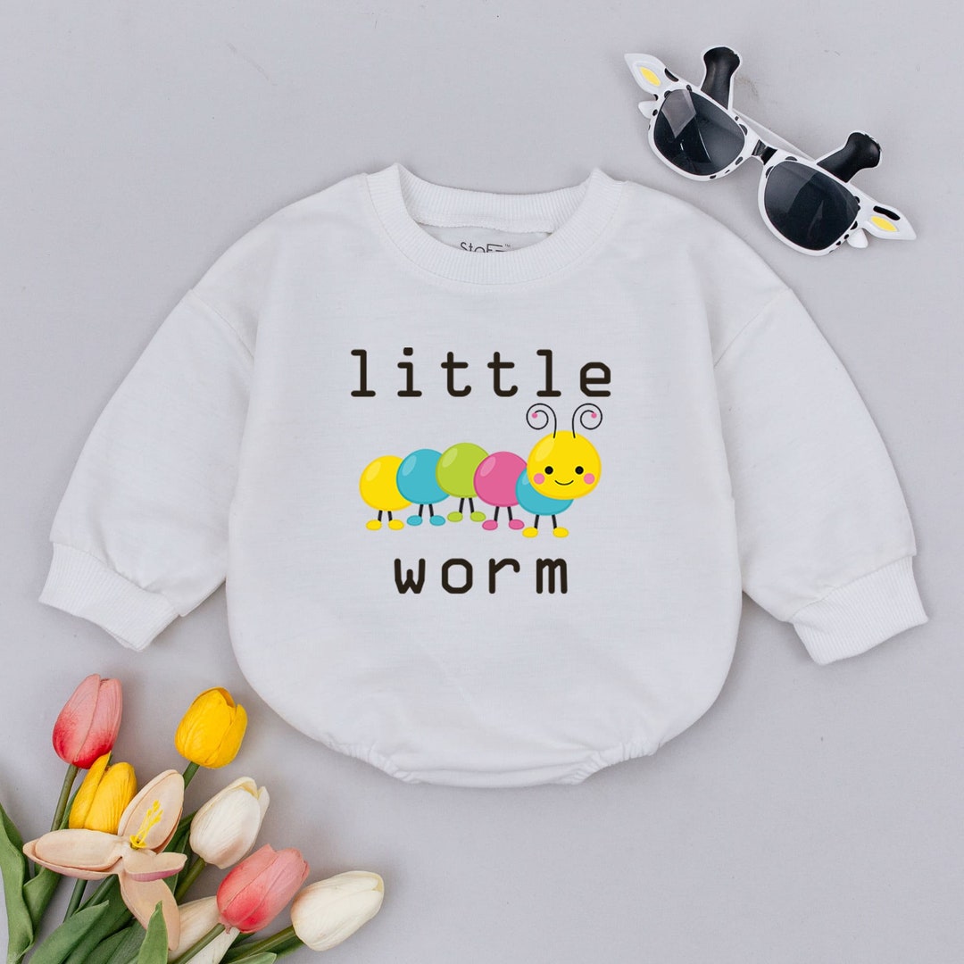 Little Worm Baby Romper, Worm Baby Romper, Worm Baby Gift, Minimalist ...
