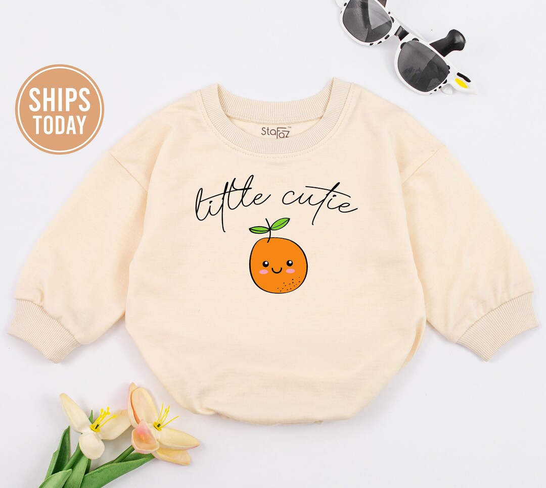 Little Cutie Baby Romper, Cutie Orange Baby Shower Baby Romper, Fruit ...