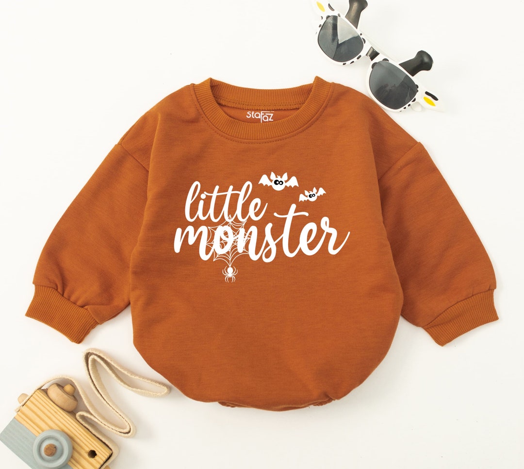 Little Monster Baby Romper, Cute Boho Bodysuit, Baby Boy Romper ...