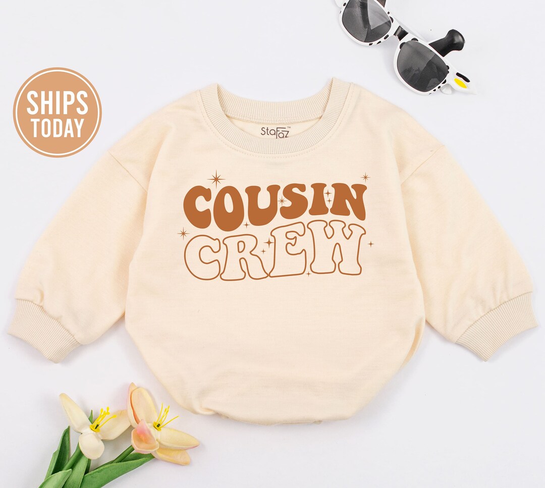 Cousin Crew Romper, Boho Retro Bodysuit, Cute Cousin Natural Jumpsuit, Cousin Tribe Baby Clothes ...