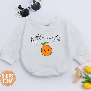 Little Cutie Baby Romper, Cutie Orange Baby Shower Baby Romper, Fruit ...