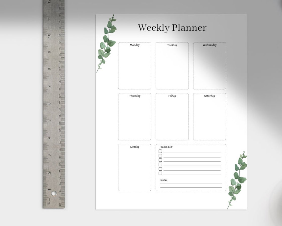 Weekly Planner Printable Template, Simple Weekly Planner Printable ...
