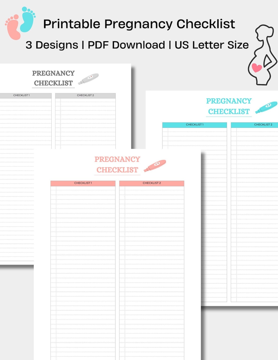 Printable Pregnancy Checklist, Blank Checklist, Expecting Parents ...