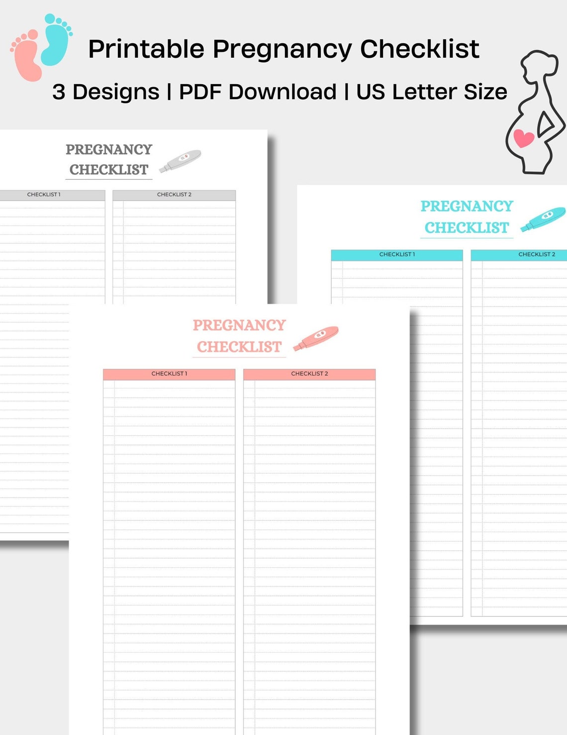 Printable Pregnancy Checklist, Blank Checklist, Expecting Parents ...