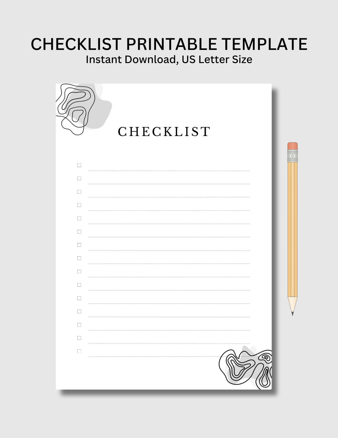 Printable Checklist, To-do List, Simple Checklist Template, Instant PDF ...