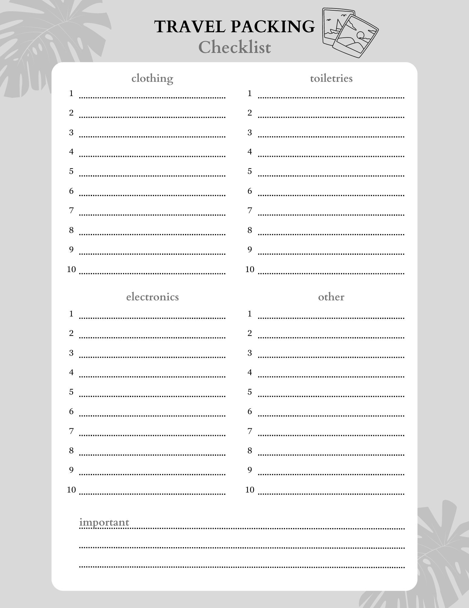 2024 Travel Packing Checklist Printable Template, Travel Printable ...