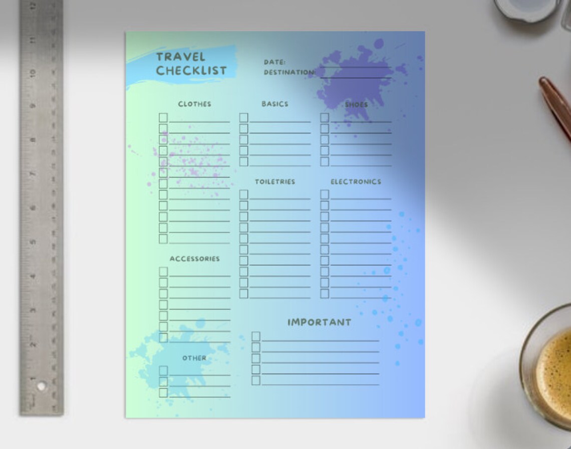 2023 Travel Checklist Printable Template, Travel Printable Planner ...