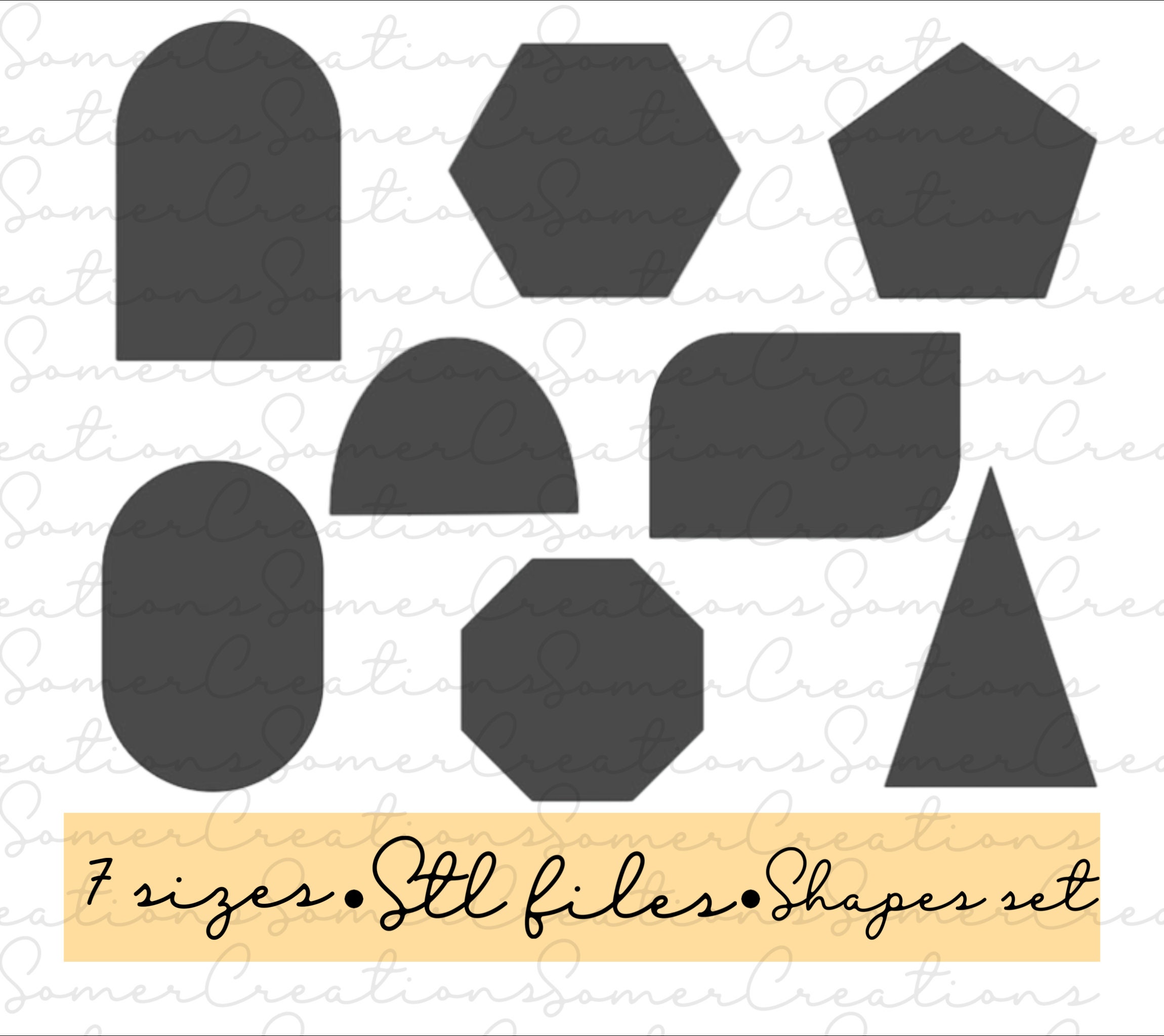 Unique Shapes Cookie Cutter Set .STL Custom FILES ONLY for 3d Printer ...