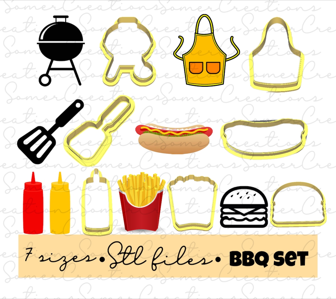 Grill Cookie Cutter Set .STL Custom Files for 3d Printer, Custom Cookie ...