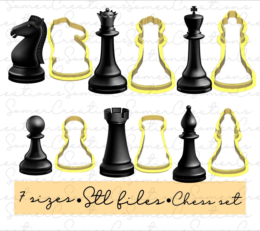 Chess Pieces Cookie Cutter Set .STL Custom FILES ONLY for 3d Printer ...
