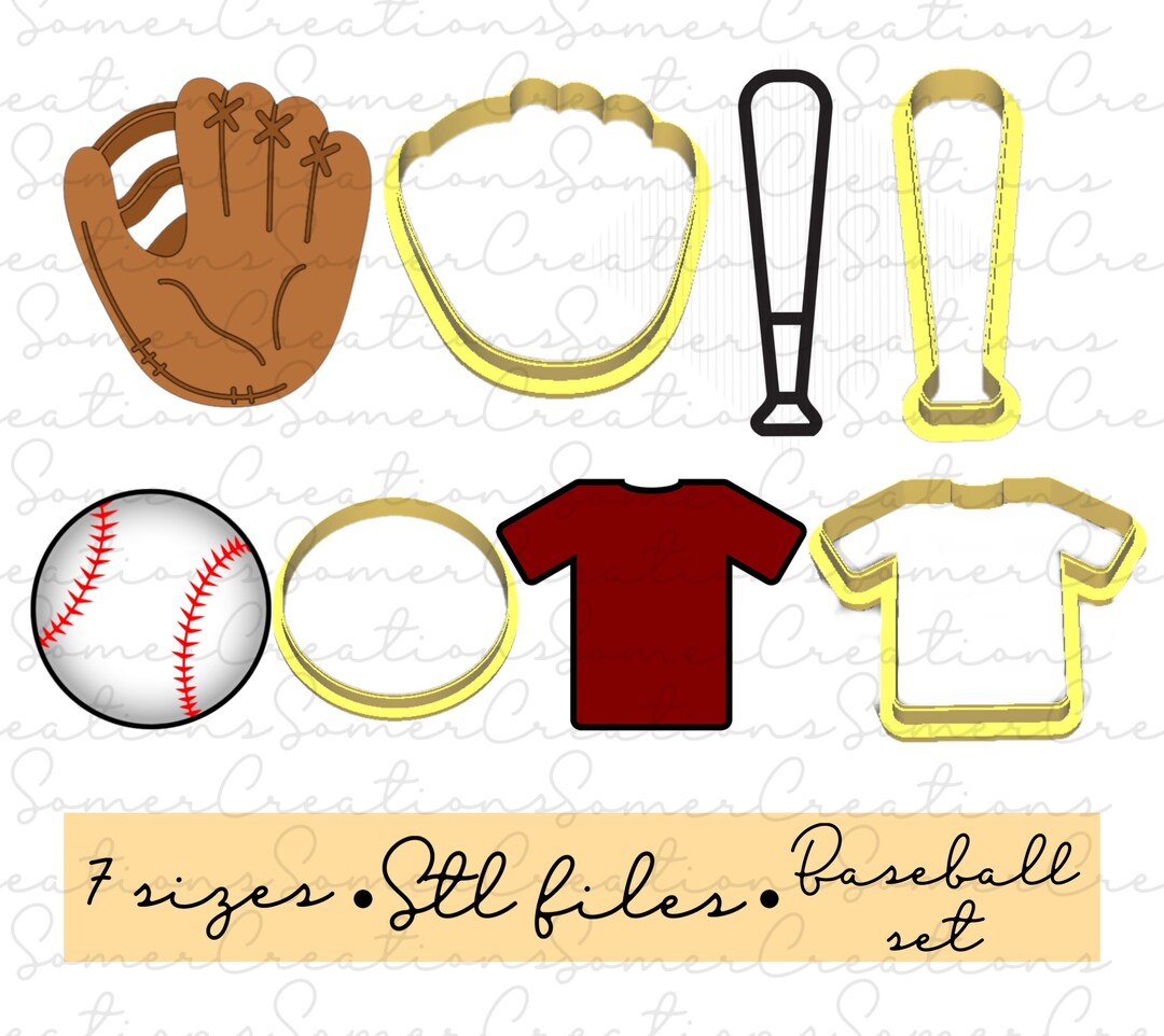 Baseball/softball Cookie Cutter Set .STL Custom Files for 3d Printer ...