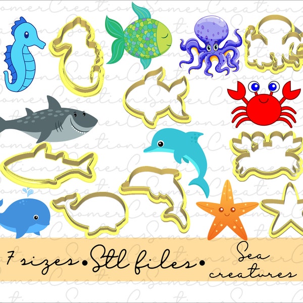 Stl File of Sea Creatures - Etsy