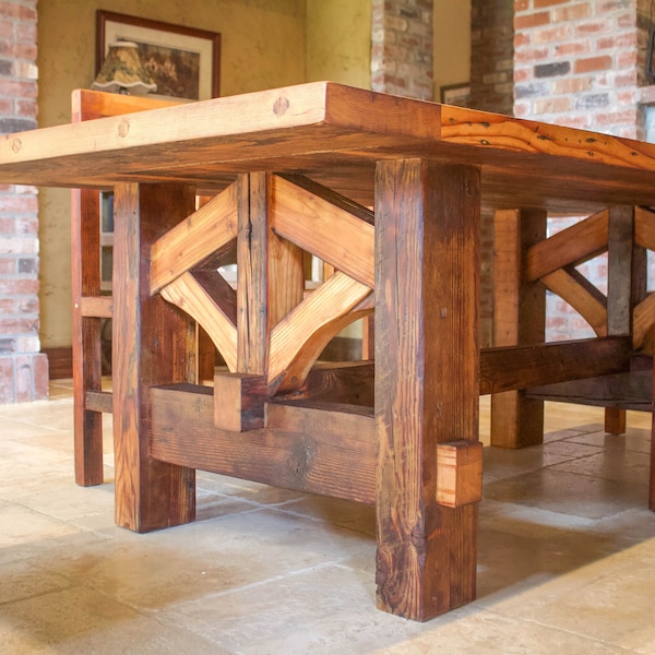Rustic Farmhouse Dining Table - Etsy