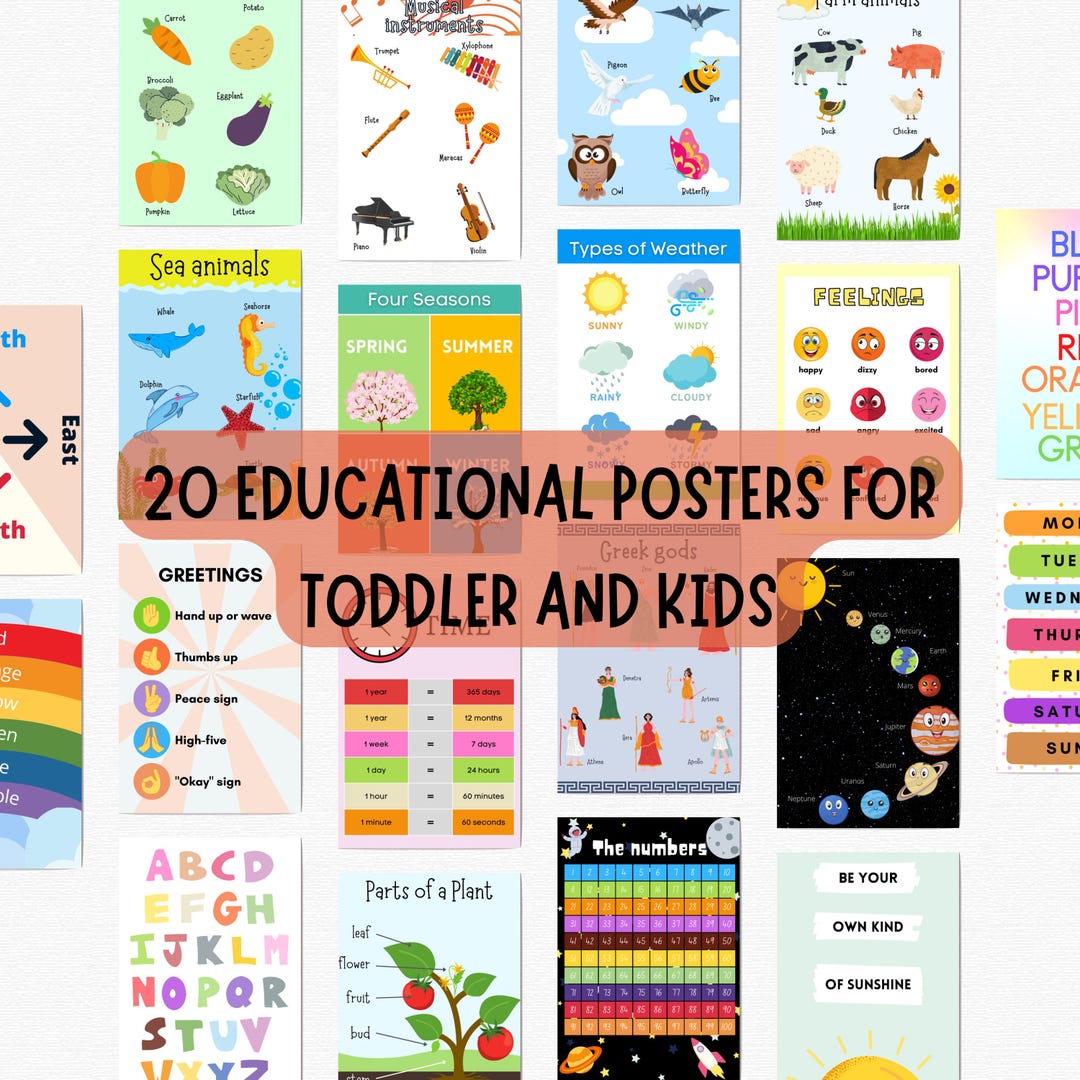 Educational Poster Printable | Fun & Colorful Learning Chart for Kids ...