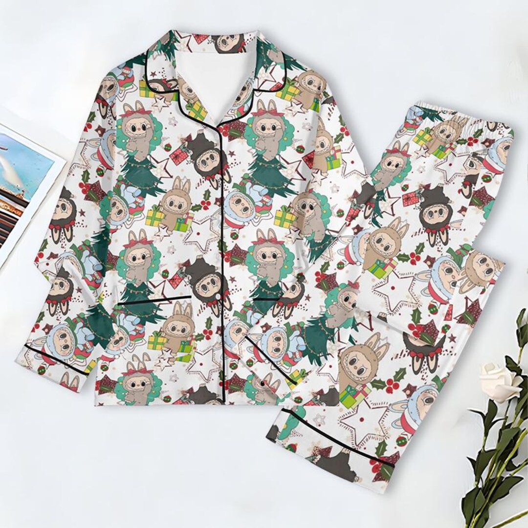 Labubu Pajama Set, Monster Labubu Pajama Set, Labubu Christmas Pajamas ...