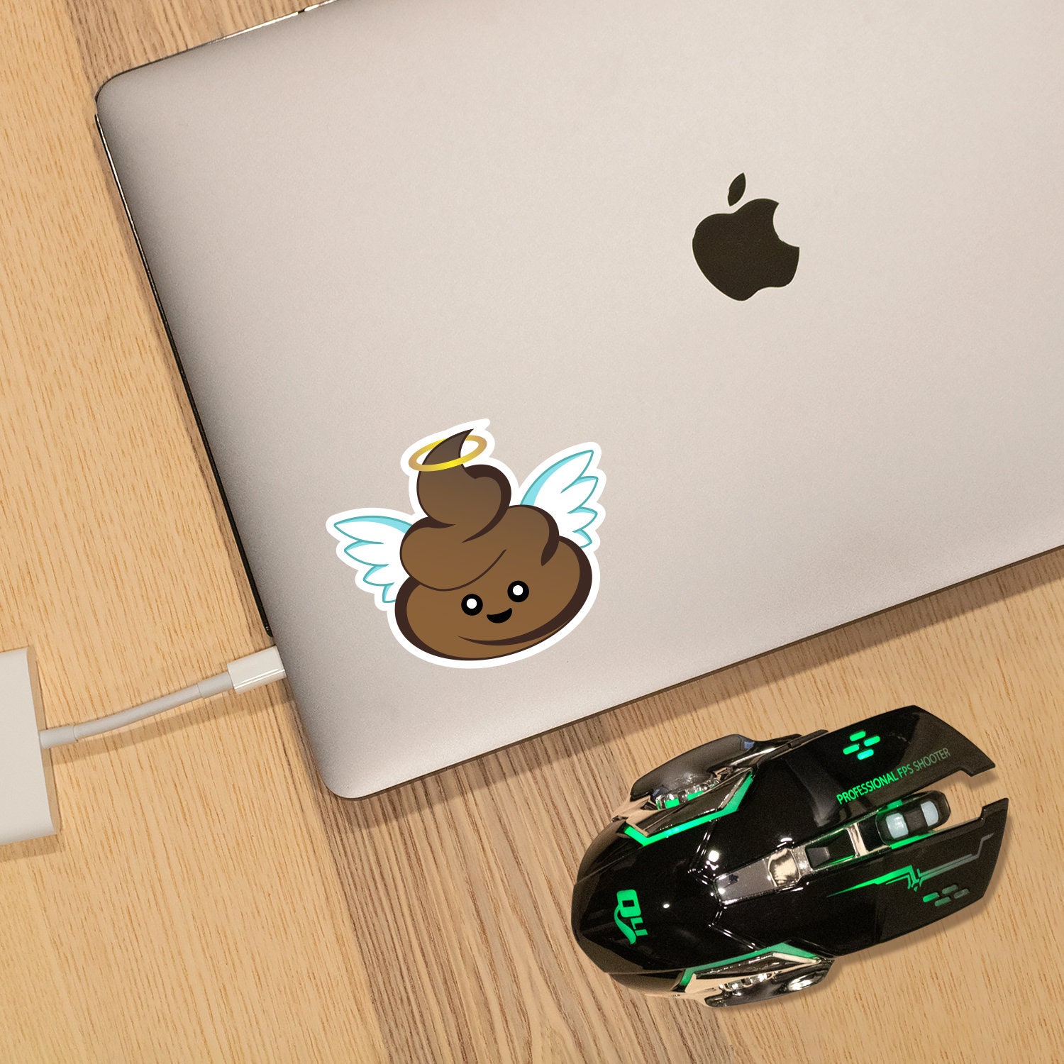 Holy Poop With Angel Halo and Wings Funny Sticker - Etsy