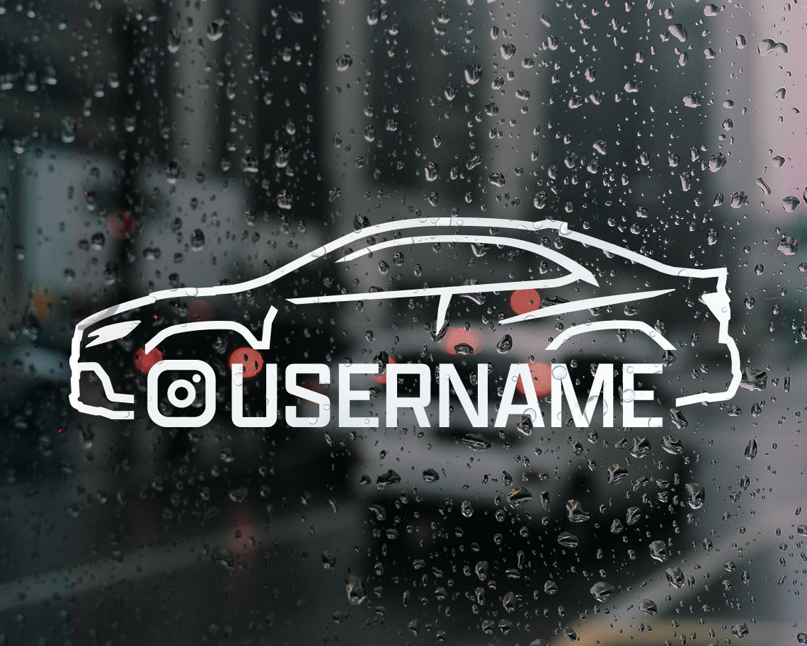 JDM WRX VB Inspired Silhouette Custom Instagram Handle Vinyl Decal ...