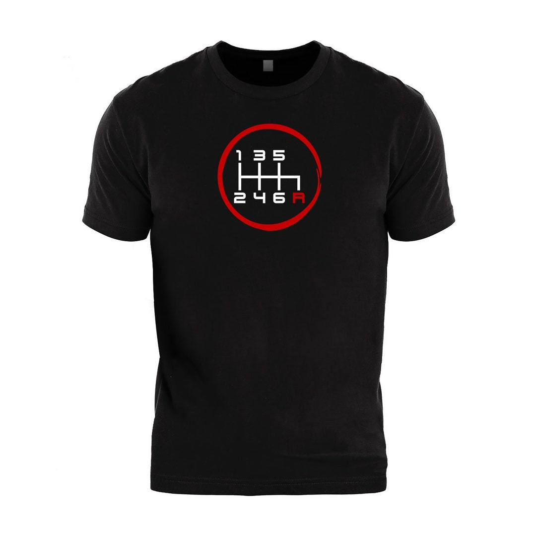 6 Speed Pattern Manual Transmission Brush Stroked T-shirt, Mens Premium ...