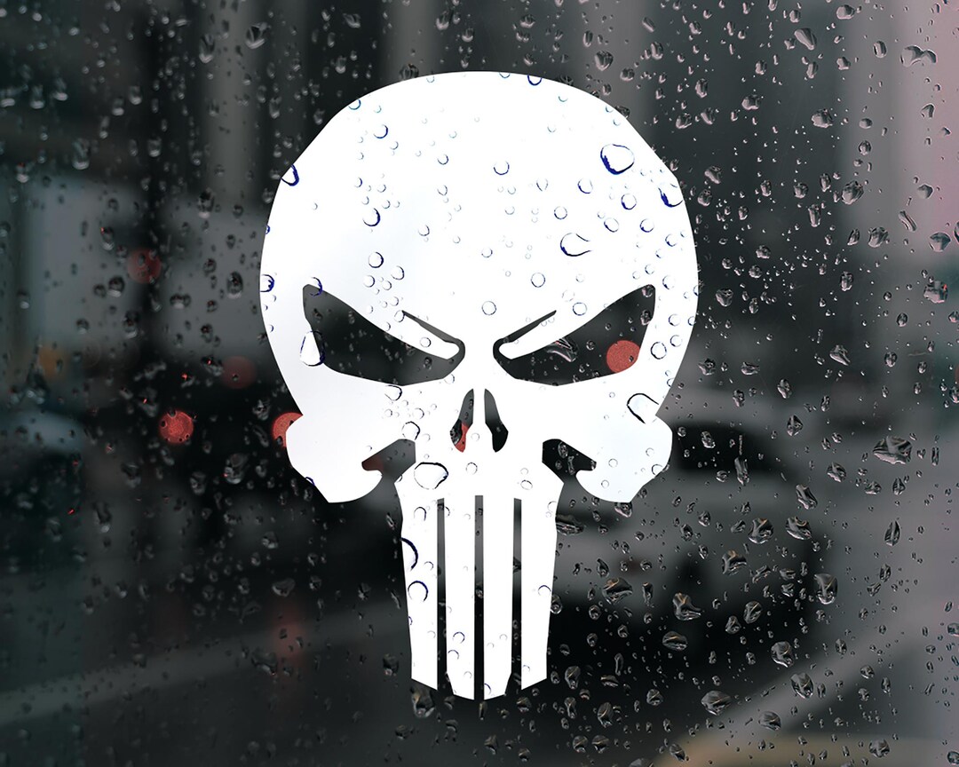 Punisher Style Angry Skull Decal, Weatherproof, Gloss Finish - Etsy