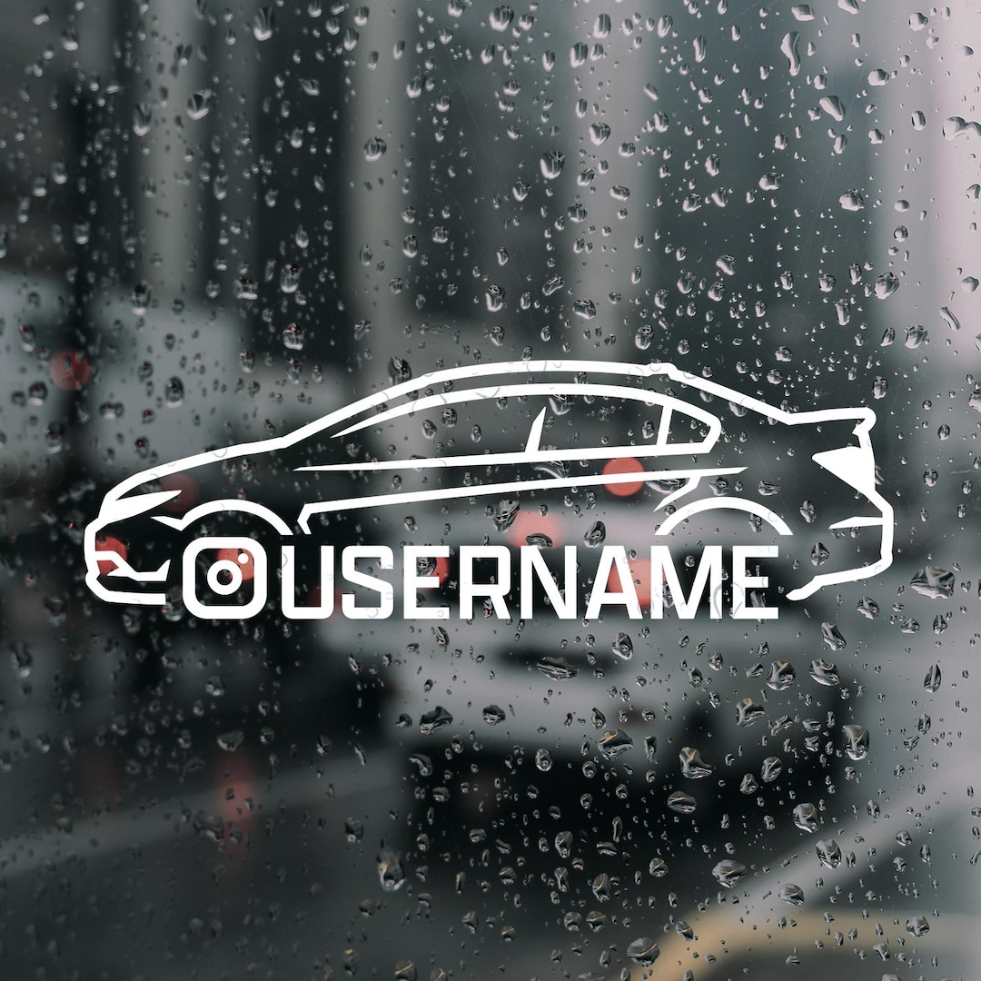 FG4 Civic SI Inspired Silhouette Custom Instagram Handle Vinyl Decal ...