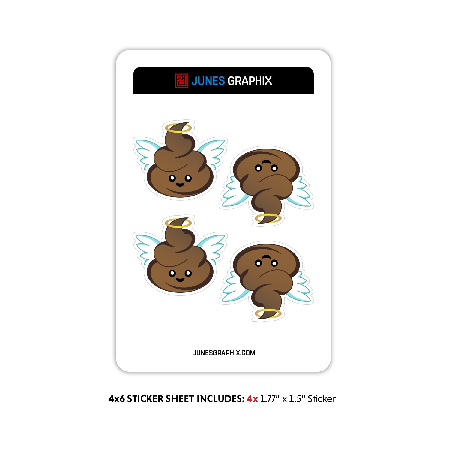 Holy Poop With Angel Halo and Wings Funny Sticker - Etsy