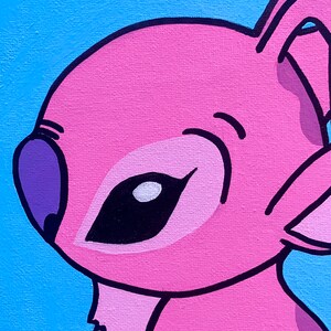 Lilo & Stitch, Original Acrylic Painting of Angel - Etsy