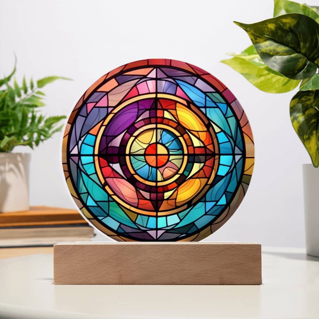 Narcotics Anonymous Symbol Faux Stained Glass Circle Acrylic Plaque ...