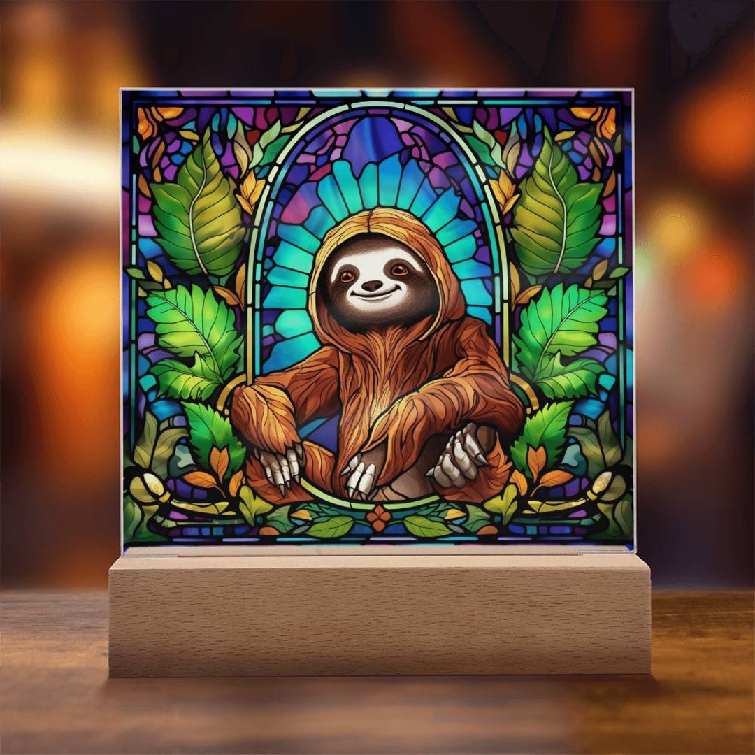 Slot Stained Glass Acrylic Plaque Unique Home Decor Window Art Vibrant ...